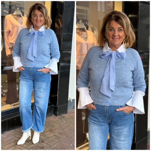 Vest Alice met strik blauw - Pien & Lien